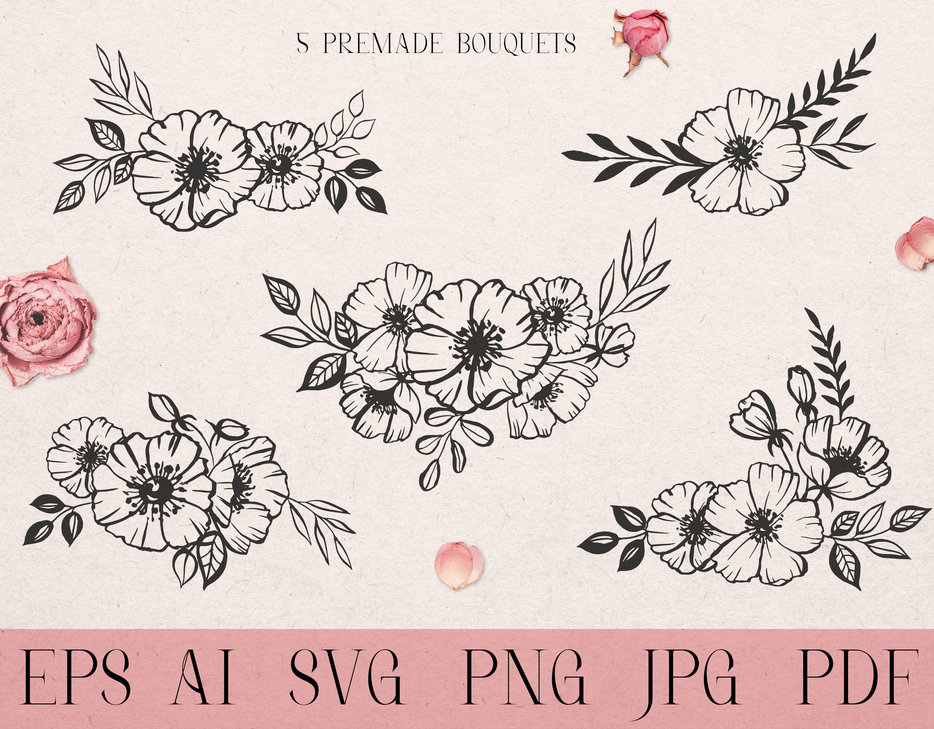 Flowers Svg Floral Arrangements Svg Bouquet Svg Flower Svg - Etsy