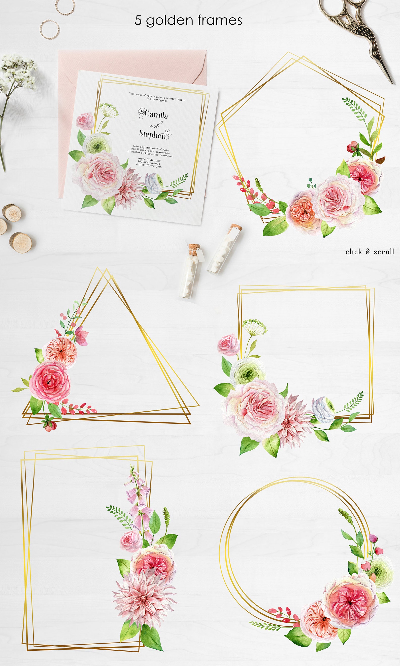 Watercolor Floral Clipart Roses Watercolor Clipart Spring | Etsy