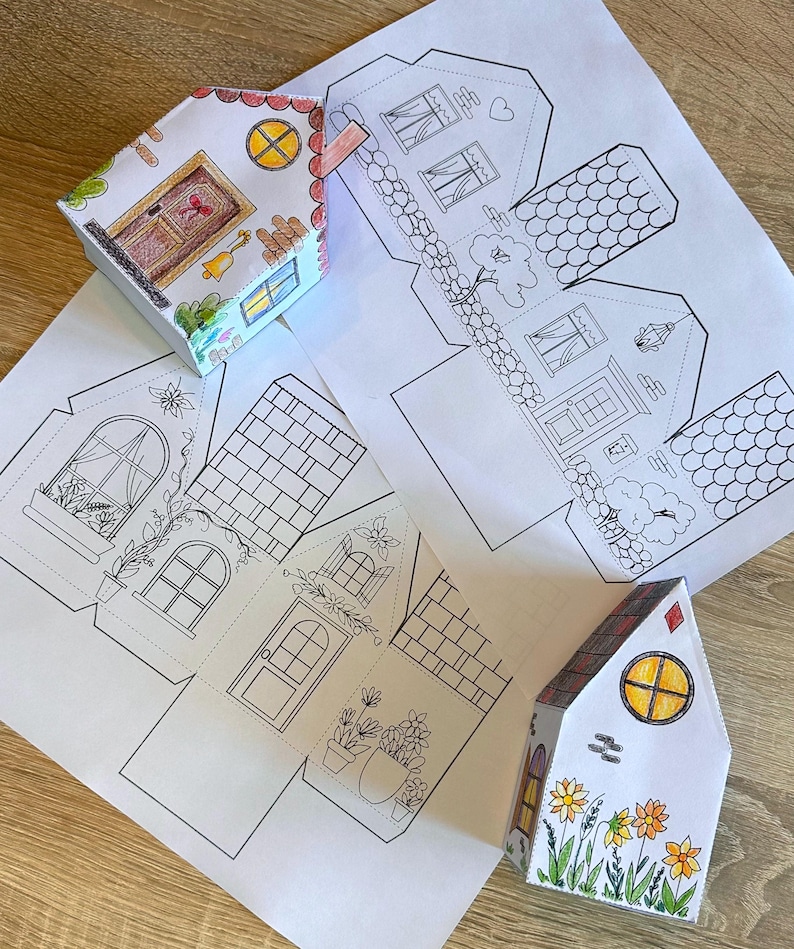 Printable Paper House Template | DIY Printable Coloring Craft ...
