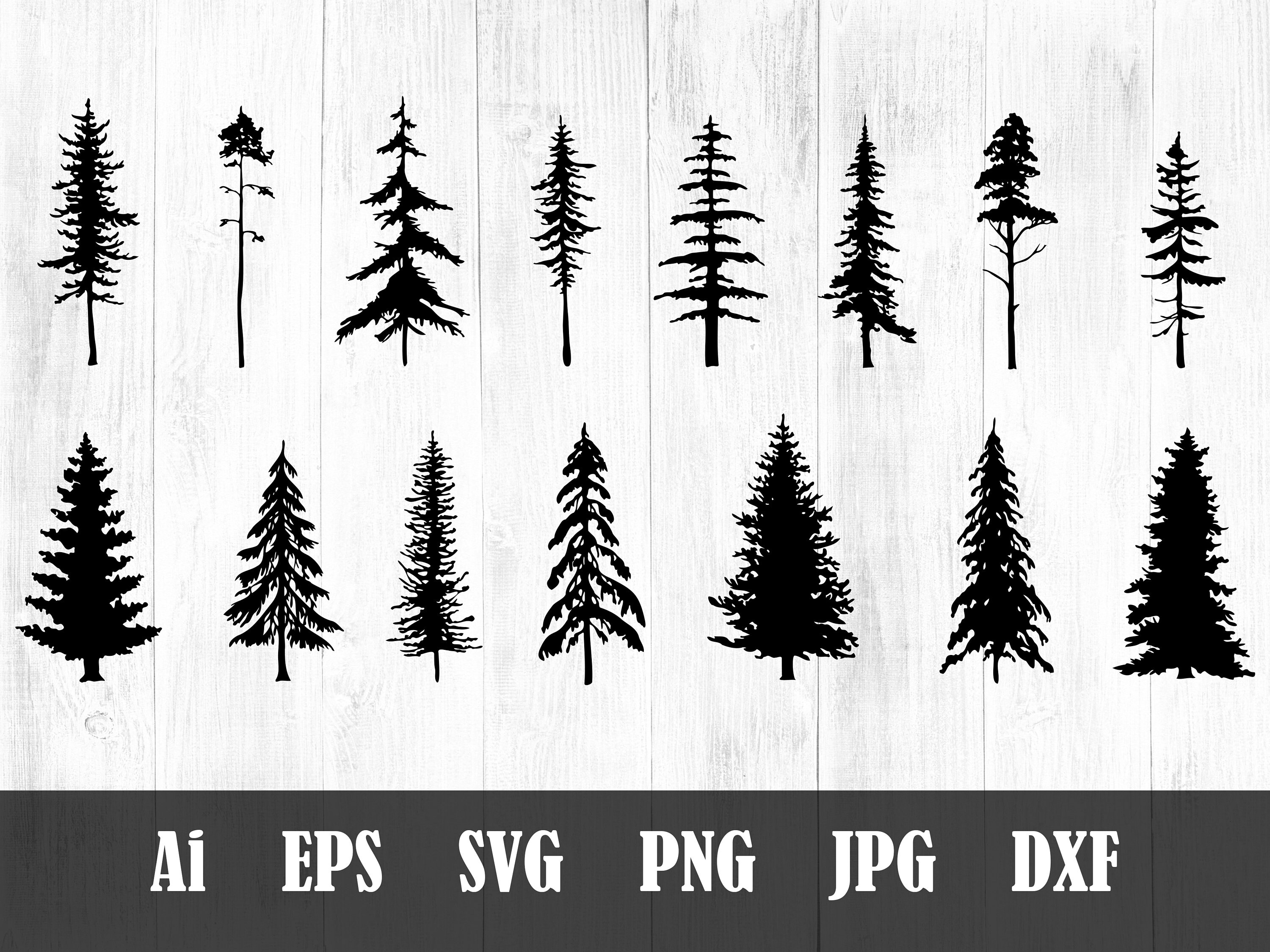 Pine Tree Svg Christmas Tree Silhouette Svg Tree Svg Pine - Etsy