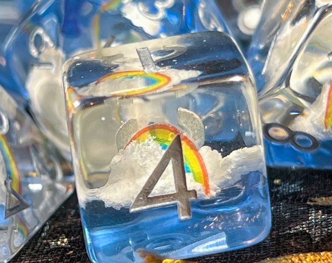 Rainbow Cloud Dnd Dice Set | Cute Clouds and Rainbows | Dungeons ...