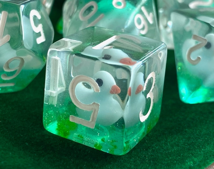 Rubber Ducky Dnd Dice Set Blue D20 TTRPG Polyhedral Dice Set Little ...
