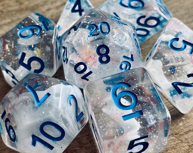 Snowfall Dnd Dice Set for Dungeons and Dragons | D20 TTRPG Polyhedral ...