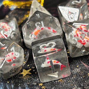 Midnight Koi Fish Dnd Dice Set for Dungeons and Dragons | D20 TTRPG ...