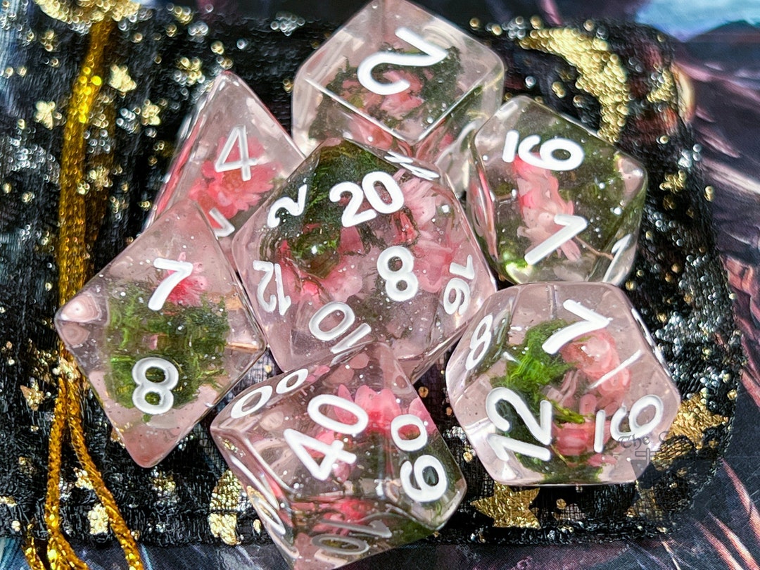 Flower Garden Dnd Dice Set | Dungeons and Dragons | Real Flowers Inside ...