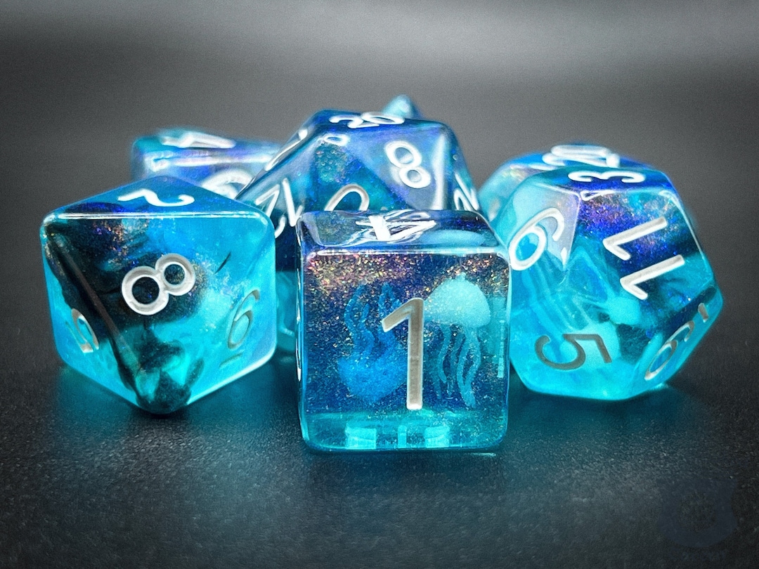 Jellyfish Dnd Dice Set | D20 TTRPG Polyhedral Dice | Jellyfish in Every ...