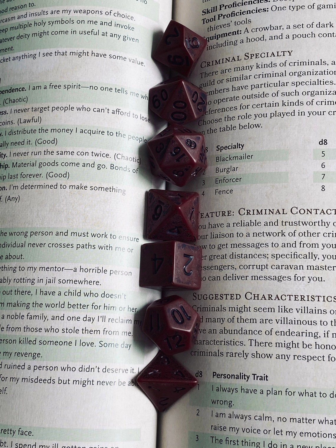 DEMON BONE DnD Dice Set for Dungeons and Dragons Faux Red | Etsy