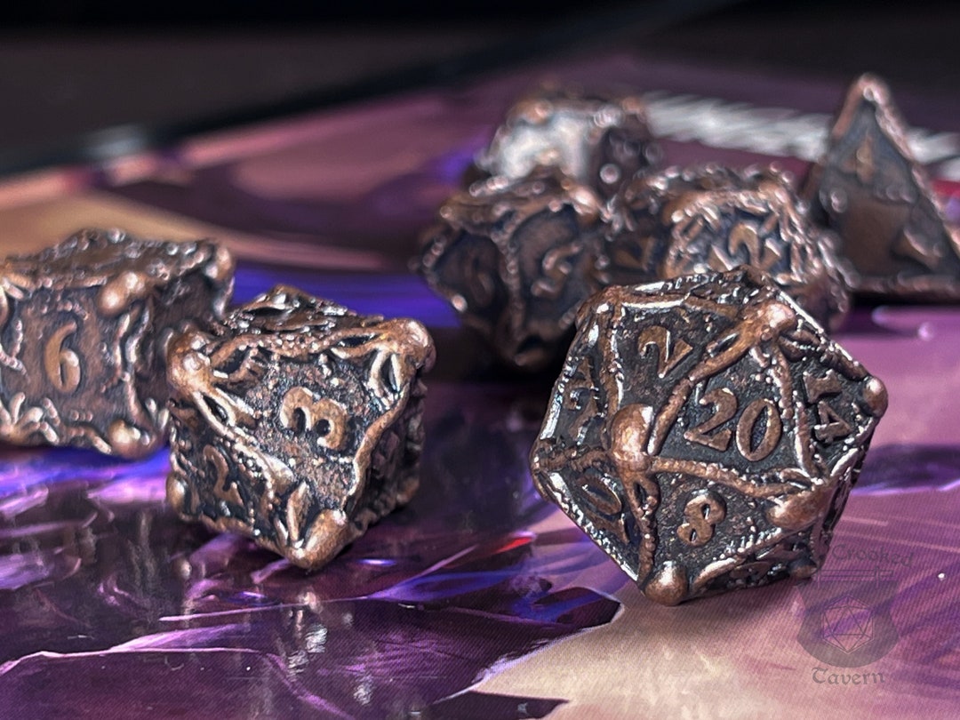 Bronze Octopus Metal Dnd Dice Set | Heavy Octopi Polyhedral Dice for ...