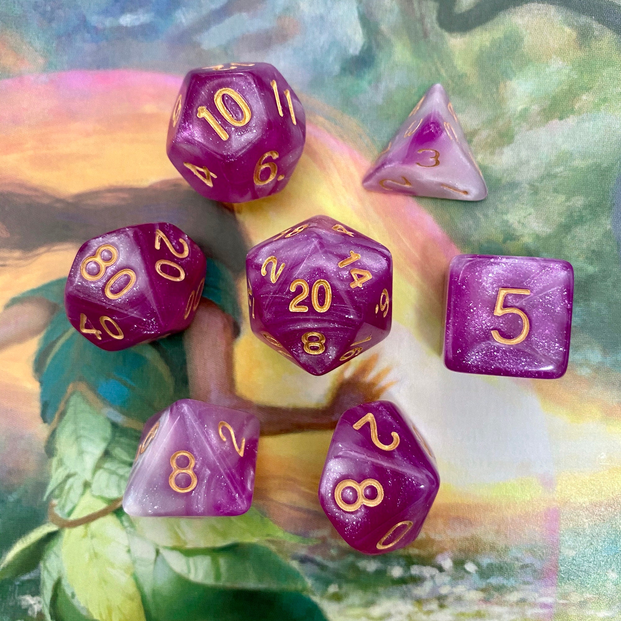 GLITTER CHARM Dnd Dice Set for Dungeons and Dragons Pink - Etsy