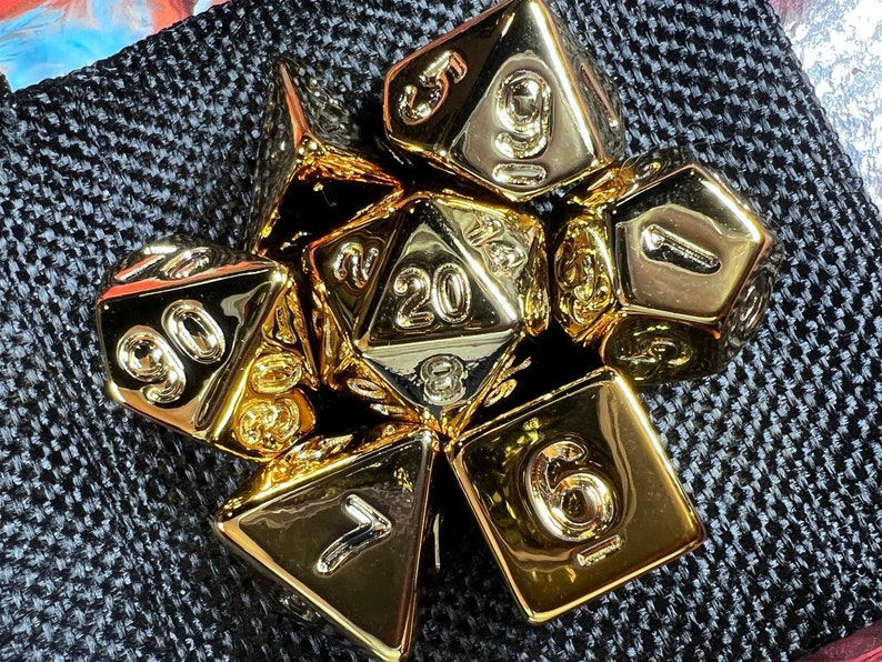 Gold Chrome Dnd Dice Set for Dungeons and Dragons | D20 TT RPG ...
