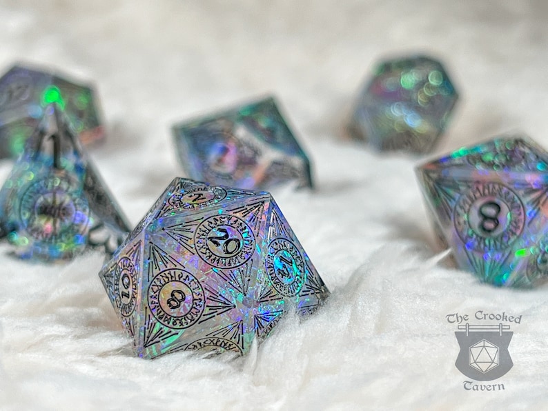 Rune Light Dnd Dice Set for Dungeons and Dragons | D20 TTRPG Polyhedral ...
