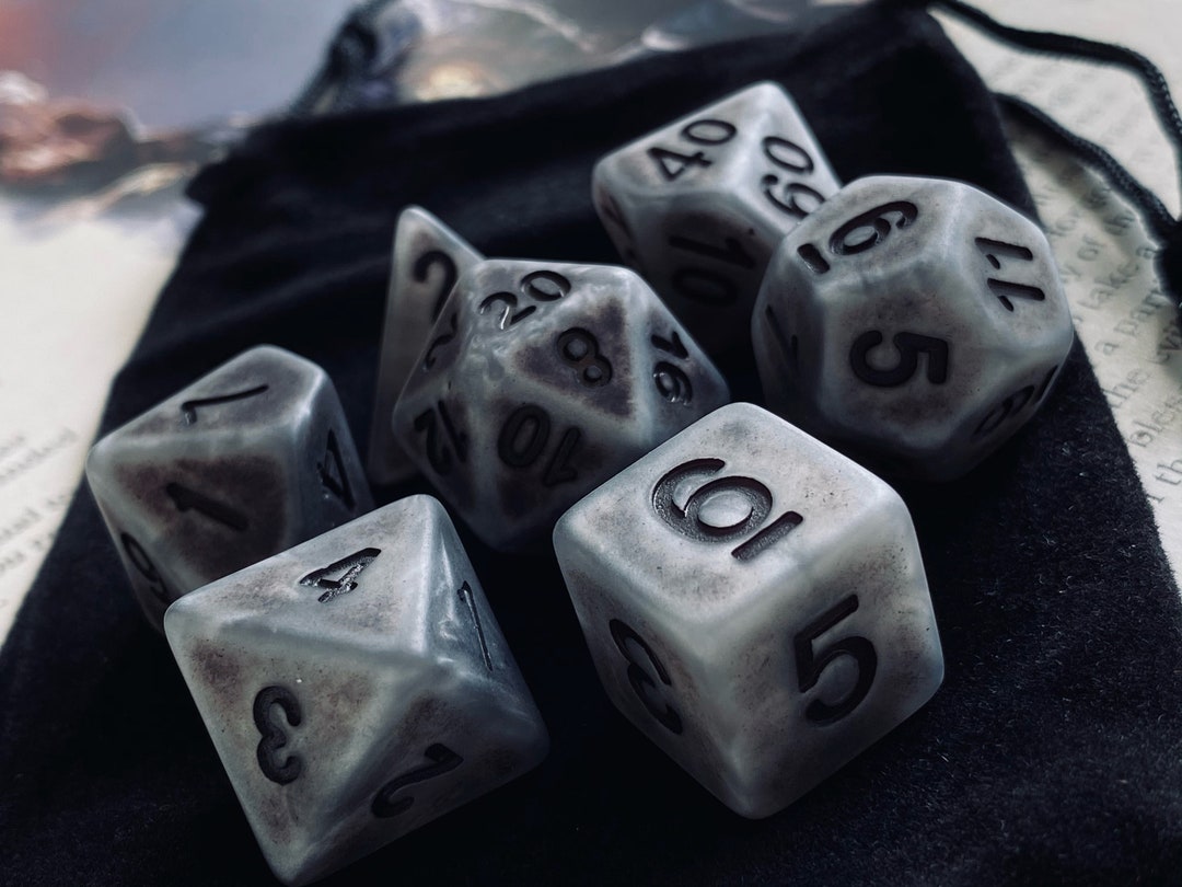 Ancient Steel Dnd Dice Set | Dungeons and Dragons | Faux Steel Finish ...