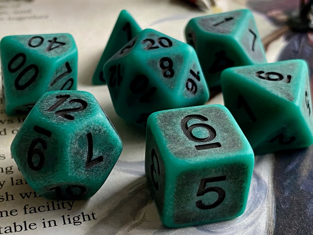 Forest Bone Dnd Dice Set | Dungeons and Dragons | Green Faux Bone With ...