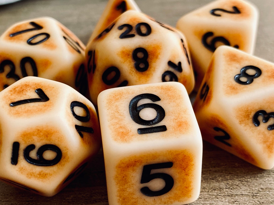 Ancient Bone Dnd Dice Set | Faux Bone Polyhedral Dice for Ttrpgs - Etsy