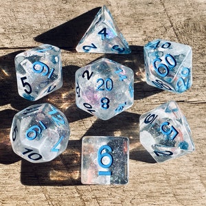 Snowfall Dnd Dice Set for Dungeons and Dragons | D20 TTRPG Polyhedral ...