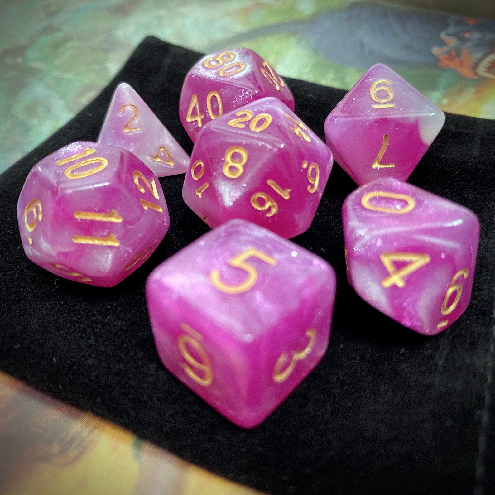 GLITTER CHARM Dnd Dice Set for Dungeons and Dragons Pink - Etsy