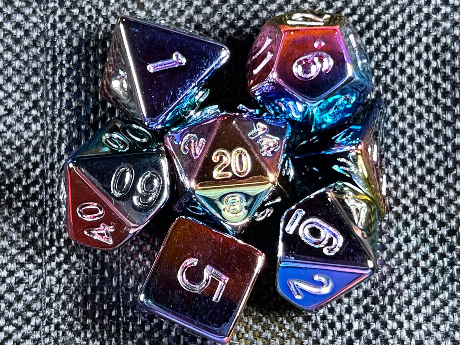 Rainbow Chrome Dnd Dice Set for Dungeons and Dragons D20 TT | Etsy Canada