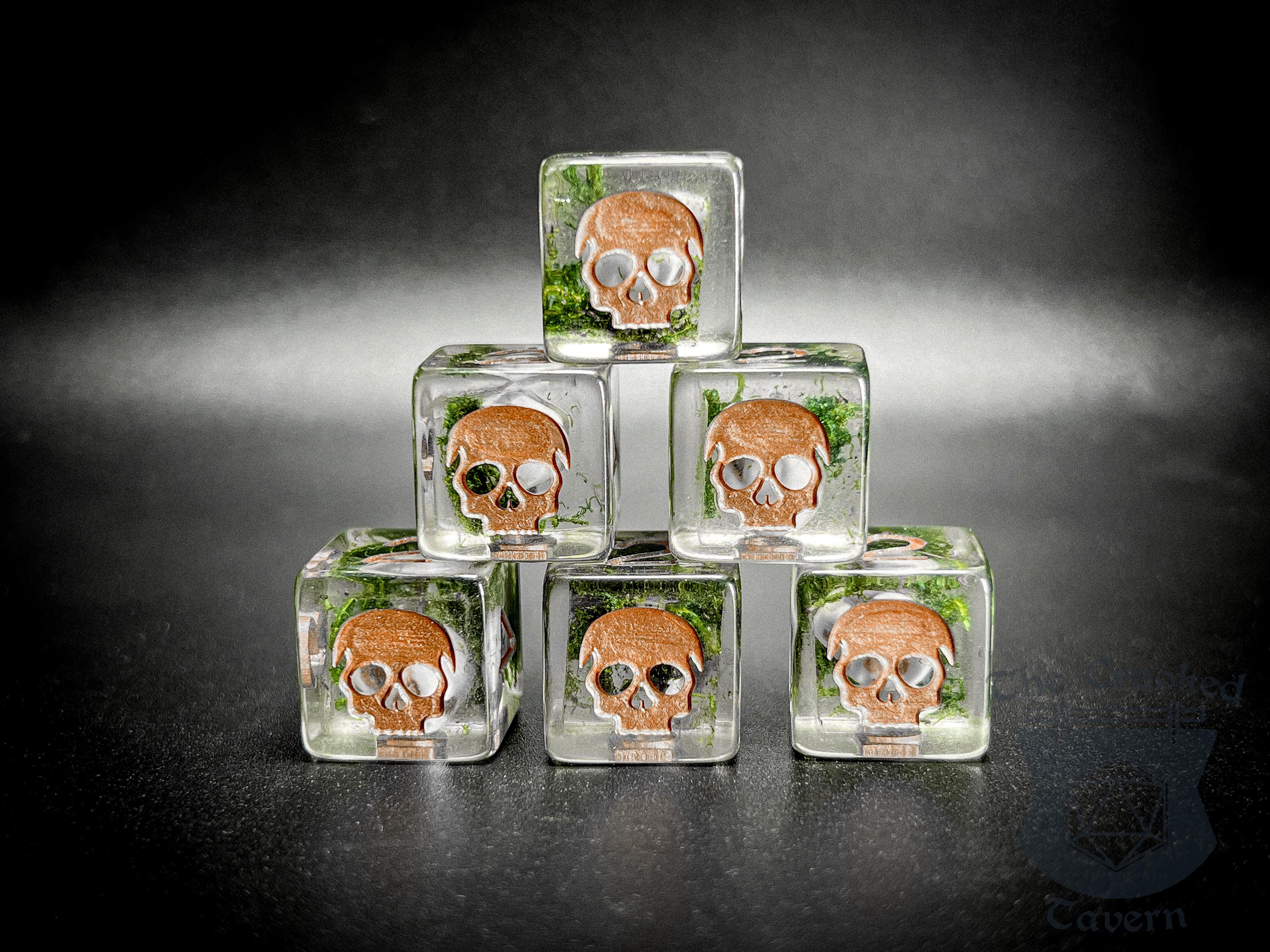 Undead Skull Dnd Dice Set | Dungeons and Dragons | Skulls and Real Moss ...