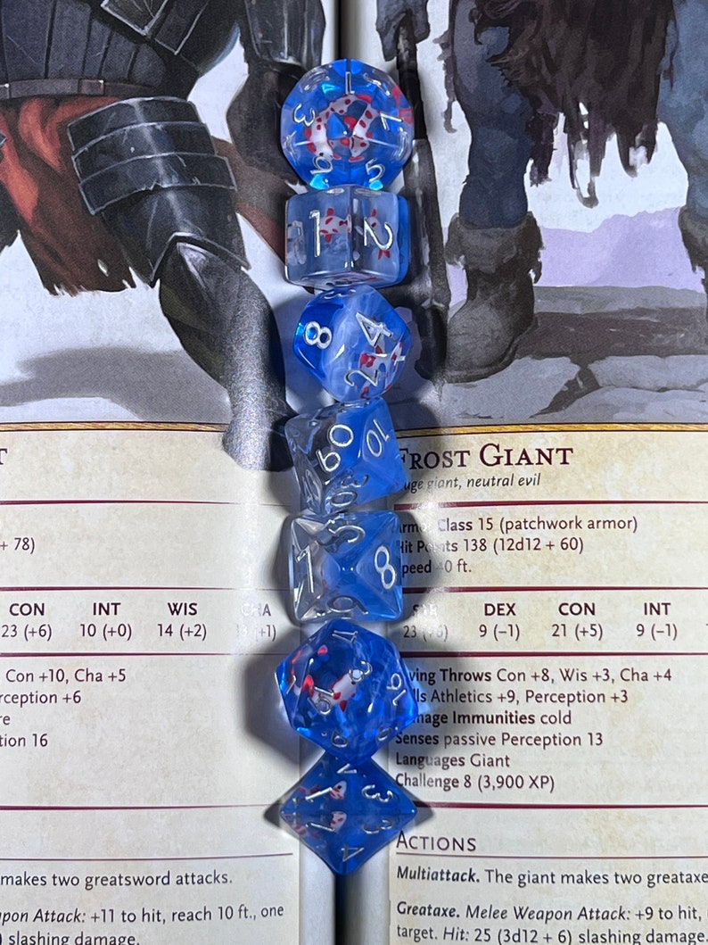 Sapphire Koi Fish Dnd Dice Set for Dungeons and Dragons D20 - Etsy