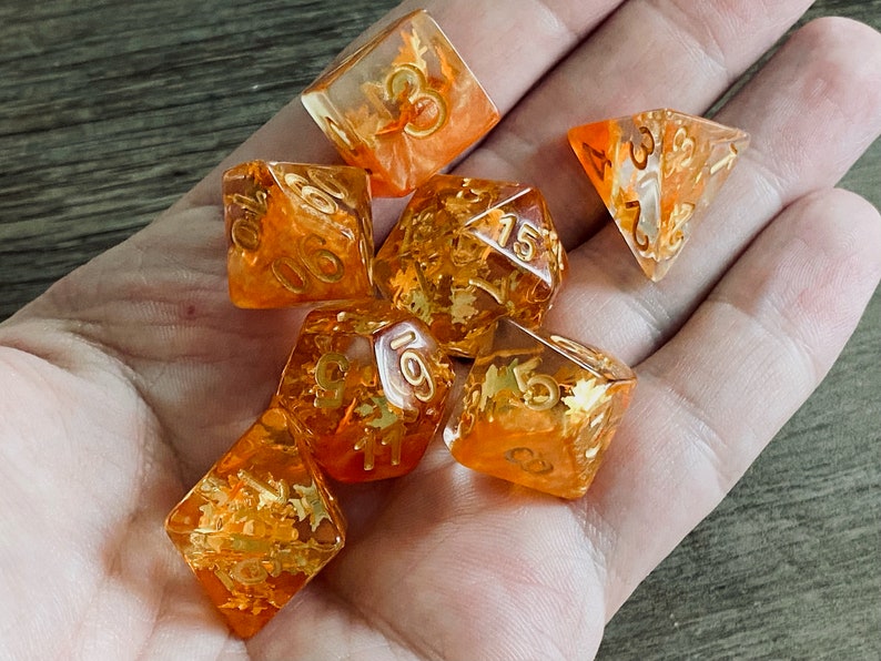 Fall Leaves Dnd Dice Set for Dungeons and Dragons D20 TTRPG | Etsy