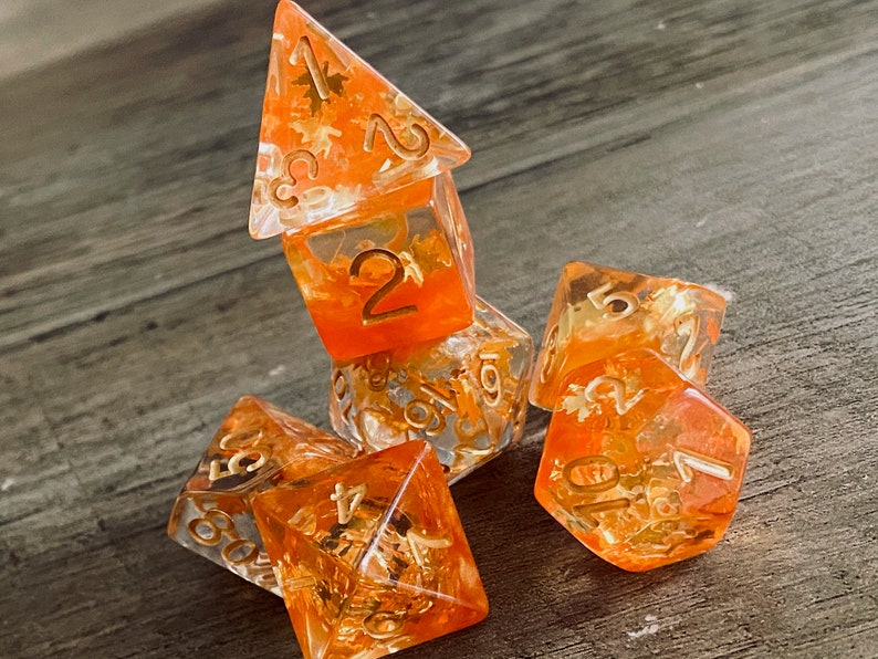 Fall Leaves Dnd Dice Set for Dungeons and Dragons D20 TTRPG - Etsy