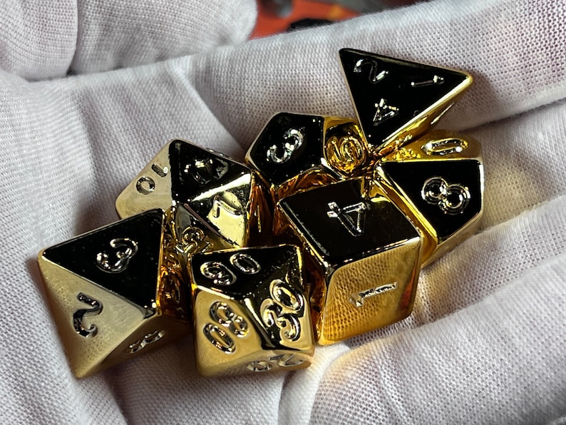 Gold Chrome Dnd Dice Set for Dungeons and Dragons D20 TT RPG - Etsy