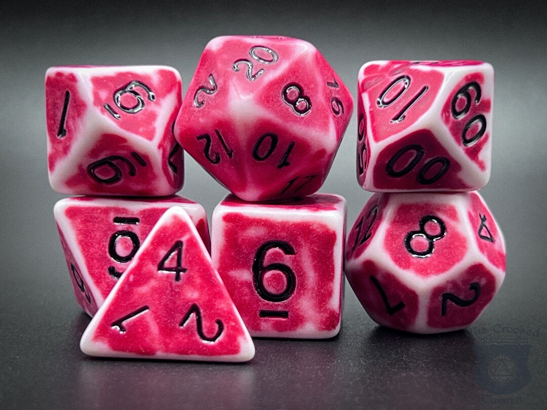 Bloody Bones Dnd Dice Set Dungeons and Dragons Red Bloody Faux Bone ...