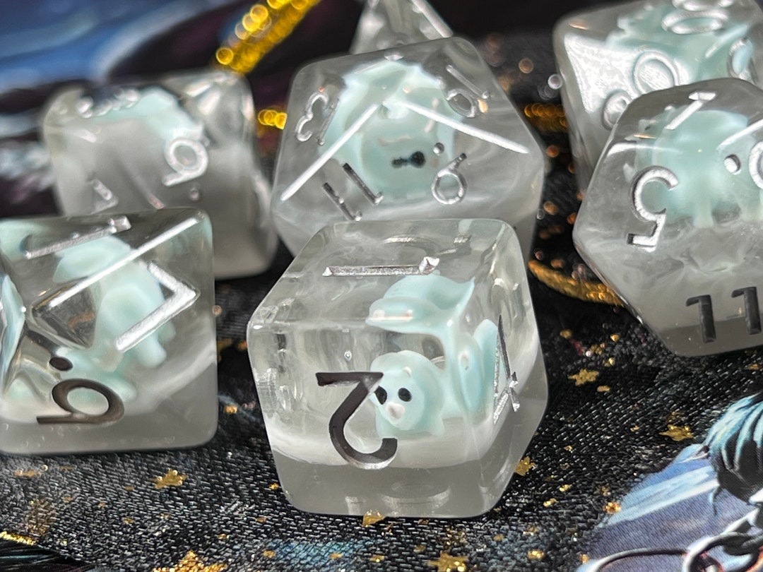 Blue Baby Dinosaur Dnd Dice Set for Dungeons and Dragons | D20 TTRPG ...