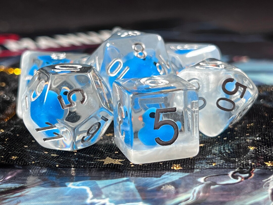 Snow Ducky Dnd Dice Set for Dungeons and Dragons | D20 TTRPG Polyhedral ...