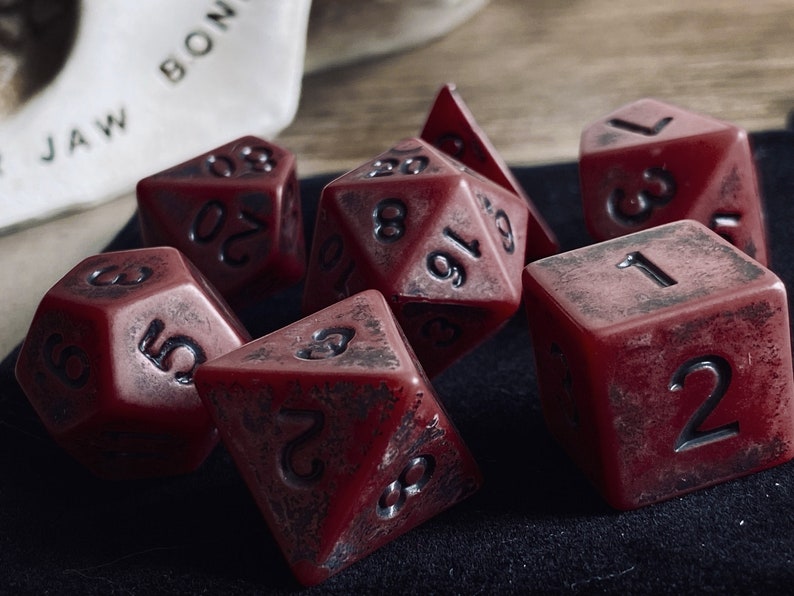 DEMON BONE Dnd Dice Set for Dungeons and Dragons Faux Red - Etsy
