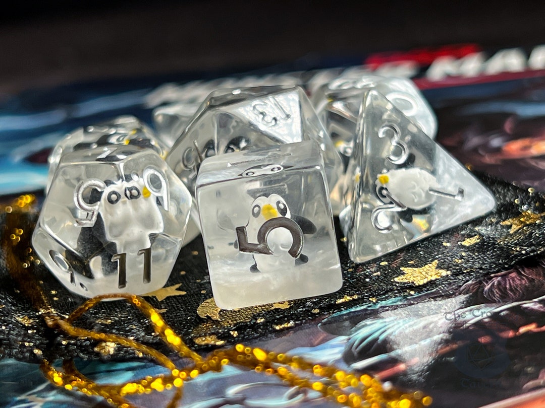 Penguin Dnd Dice Set for Dungeons and Dragons | D20 TT RPG Polyhedral ...