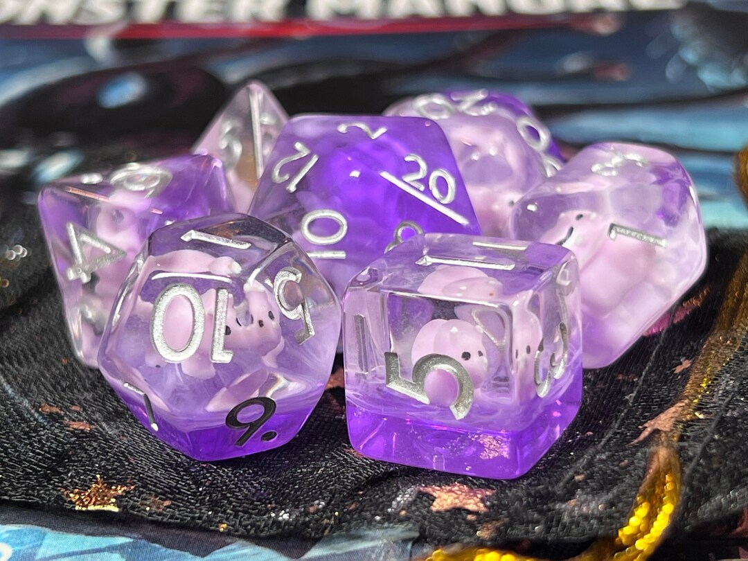 Pink Baby Dinosaur Dnd Dice Set for Dungeons and Dragons D20 TTRPG ...