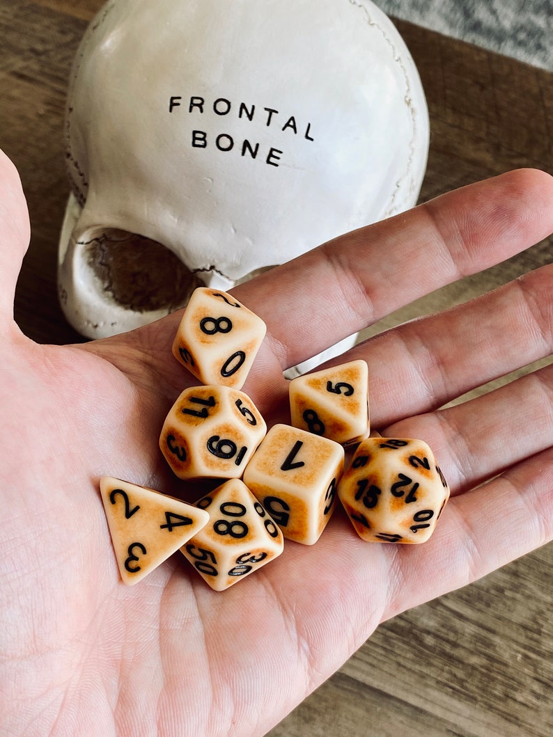 Ancient Bone Dnd Dice Set Faux Bone Polyhedral Dice for - Etsy