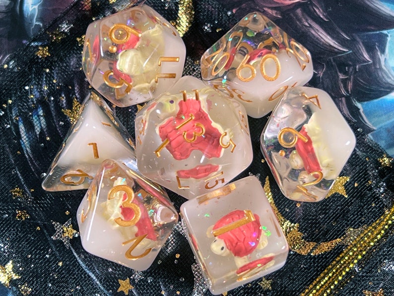 Red Turtle Dnd Dice Set for Dungeons and Dragons D20 TTRPG - Etsy