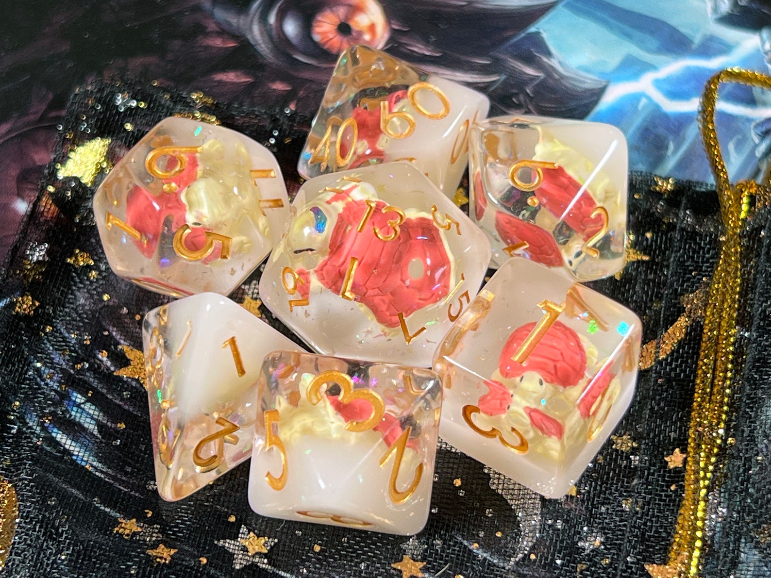 Red Turtle Dnd Dice Set for Dungeons and Dragons D20 TTRPG - Etsy