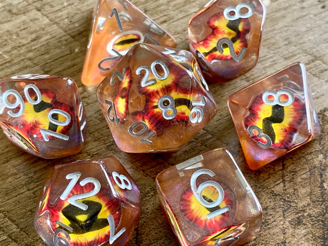 Red Observer Eyeball Dnd Dice Set for Dungeons and Dragons D20 TTRPG ...