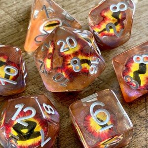 Red Observer Eyeball Dnd Dice Set for Dungeons and Dragons D20 TTRPG ...