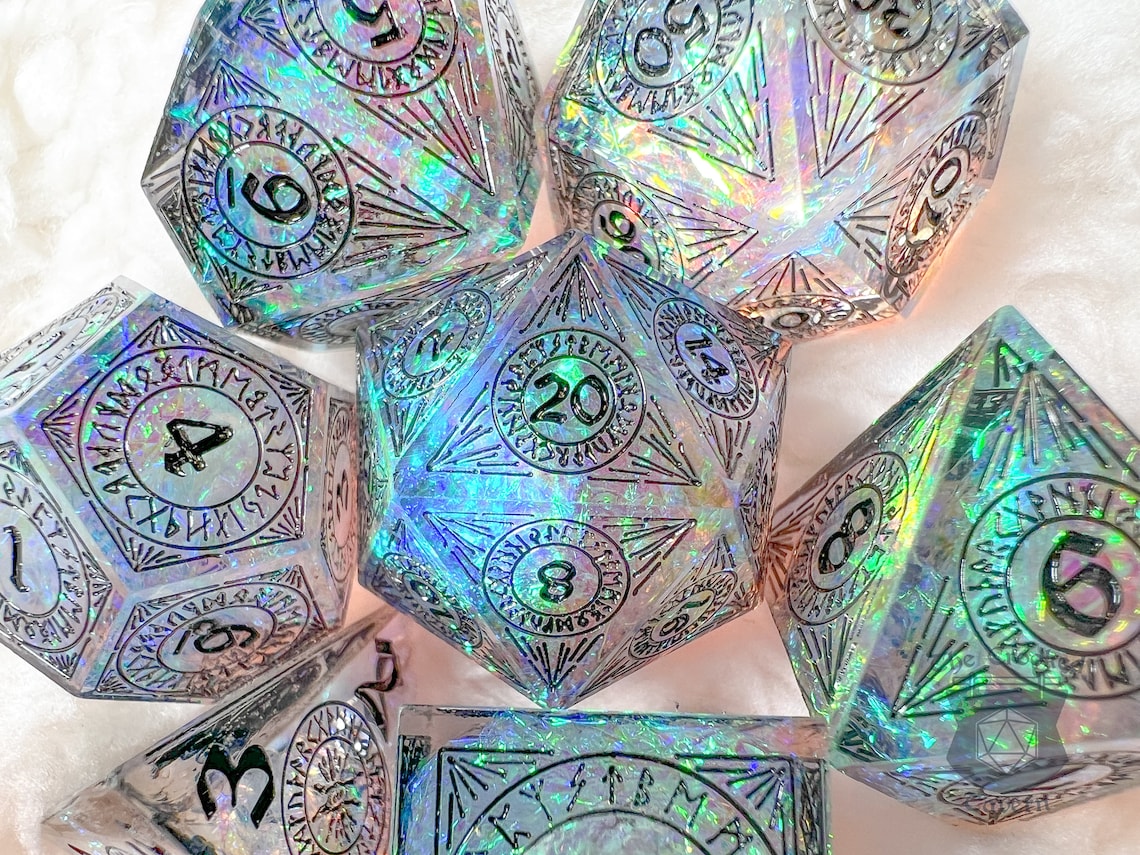 Rune Light Dnd Dice Set for Dungeons and Dragons D20 TTRPG - Etsy