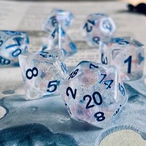Snowfall Dnd Dice Set for Dungeons and Dragons | D20 TTRPG Polyhedral ...