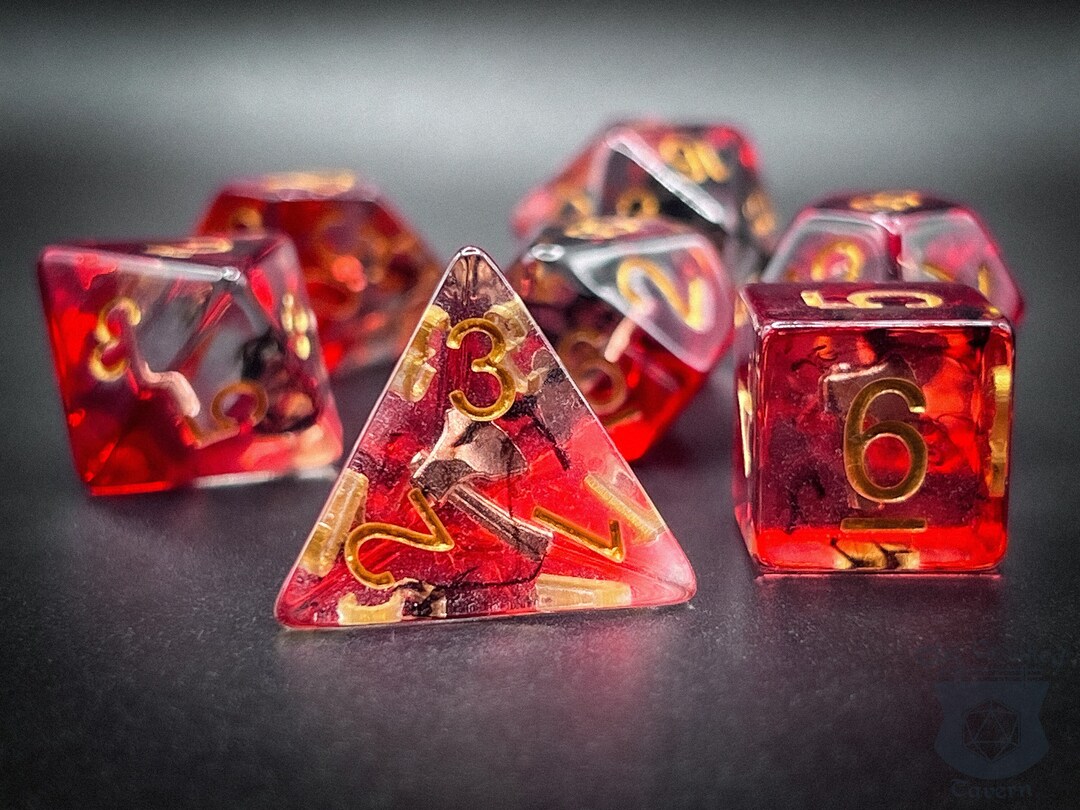 War Axe Dnd Dice Set | D20 TTRPG Polyhedral Dice | Axe Charm Inside! - Etsy