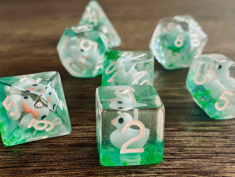 Rubber Ducky Dnd Dice Set | Blue | D20 TTRPG Polyhedral Dice Set ...