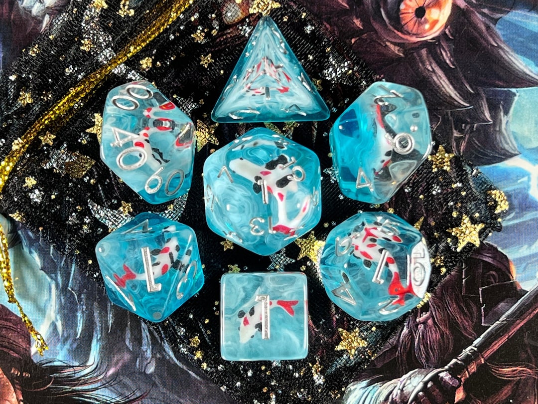 Topaz Koi Fish Dnd Dice Set for Dungeons and Dragons | D20 TTRPG ...