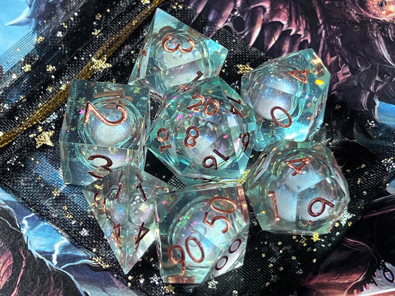 Liquid Core Dice Set for Dungeons and Dragons | Handmade Dnd Dice With ...