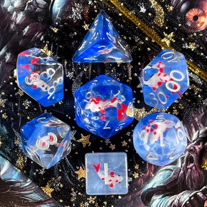 Sapphire Koi Fish Dnd Dice Set for Dungeons and Dragons D20 - Etsy