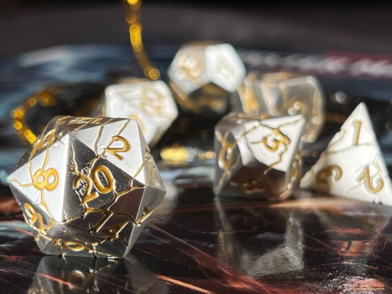 Chrome Fissure Metal Dnd Dice Set for Dungeons and Dragons - Etsy Canada