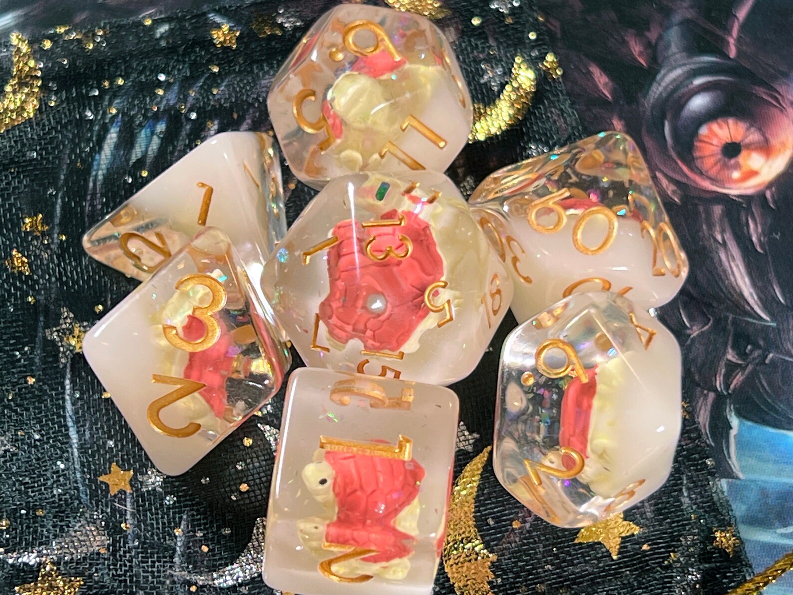 Red Turtle Dnd Dice Set for Dungeons and Dragons D20 TTRPG - Etsy