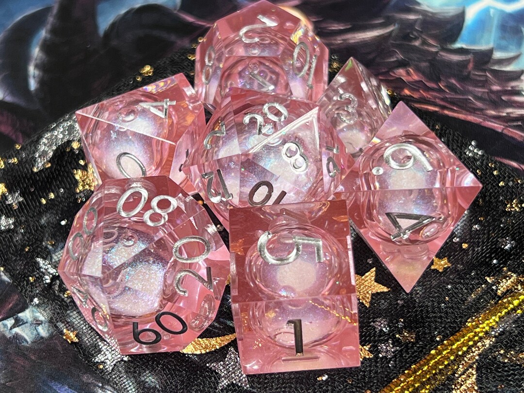 Liquid Core / Pink Dnd Dice Set for Dungeons and Dragons | D20 TTRPG ...