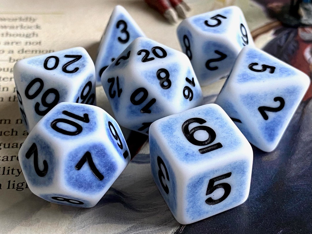 Frost Bone Dnd Dice Set for Dungeons and Dragons D20 TT RPG Polyhedral ...