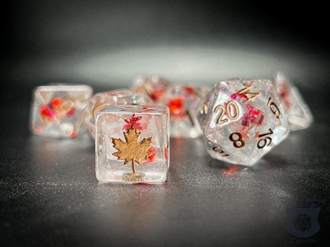Autumn Leaves Dnd Dice Set | TTRPG Polyhedral Dungeons and Dragons Dice ...