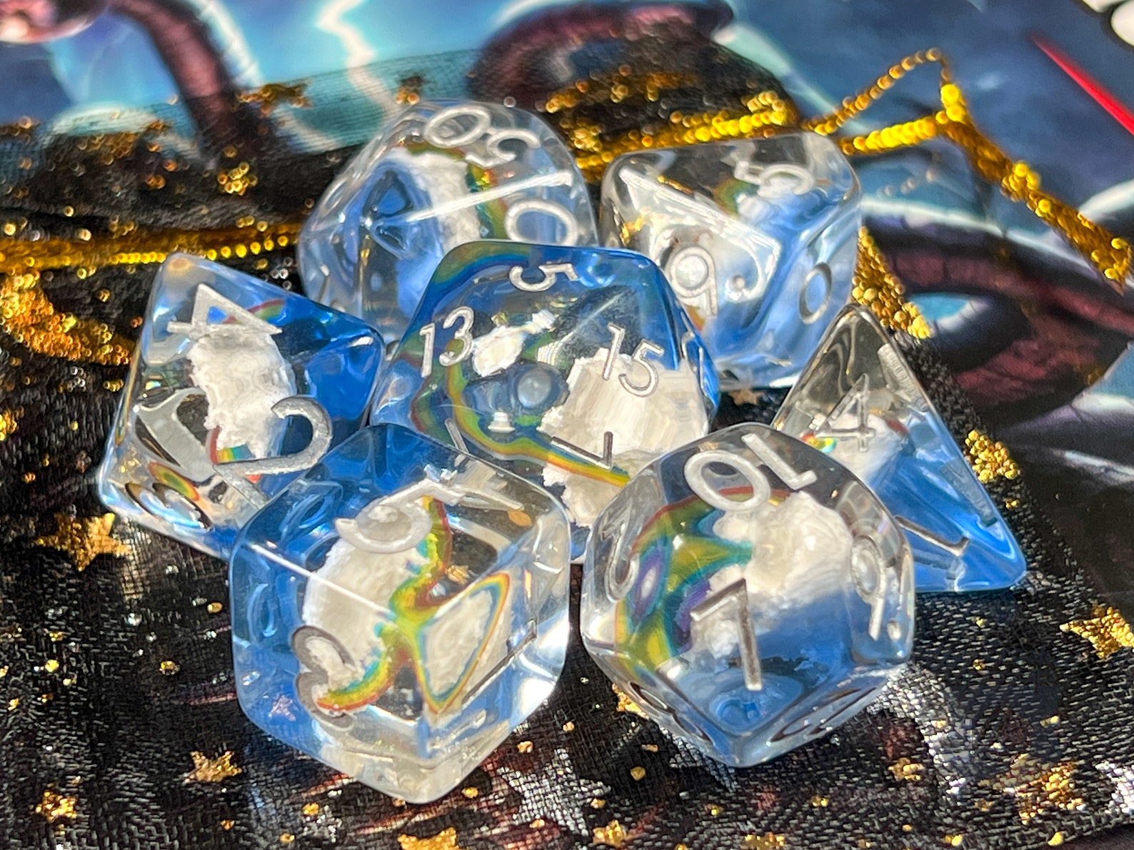Rainbow Cloud Dnd Dice Set | Cute Clouds and Rainbows | Dungeons ...
